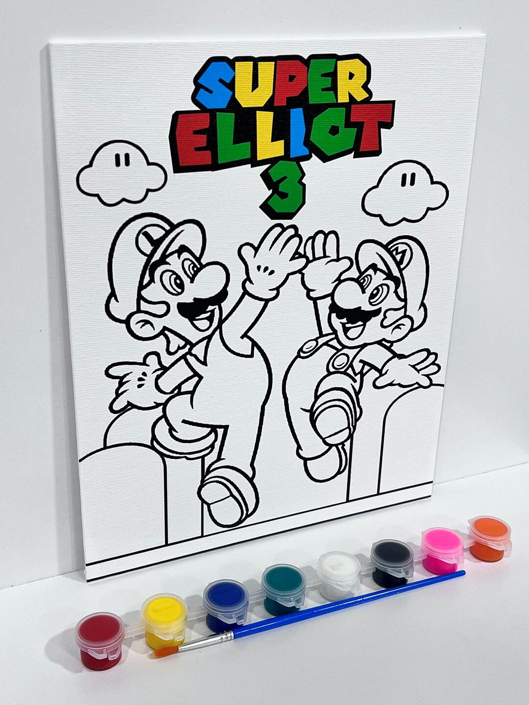 Mario and Luigi Canvas paint Included - Etsy
