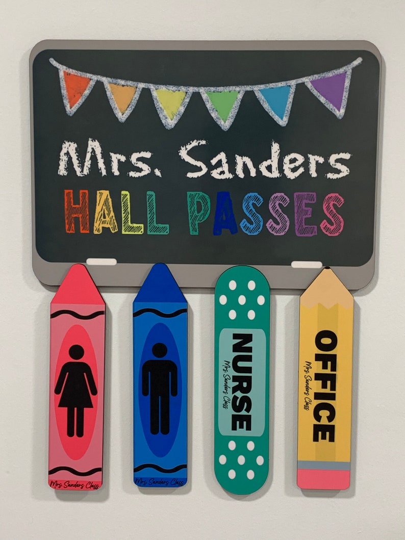 Personalized Teacher Hall Pass - Etsy