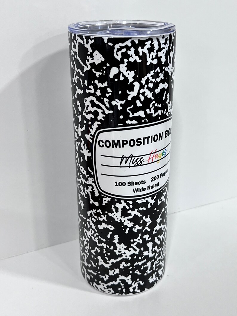Personalzied Teacher Composition Notebook Tumbler - Etsy