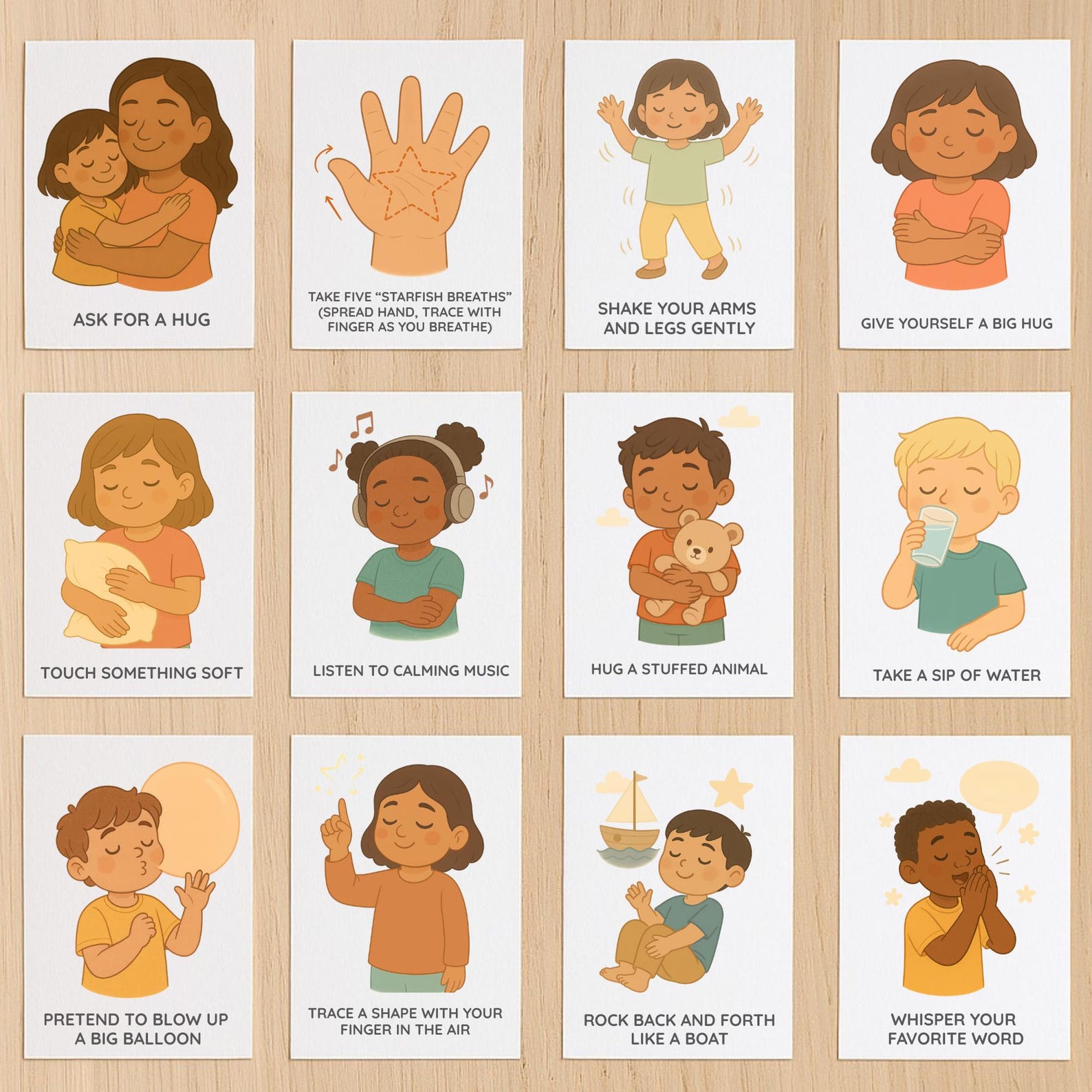 48 Calming Strategy Cards for Kids | Self-regulation, Emotional ...
