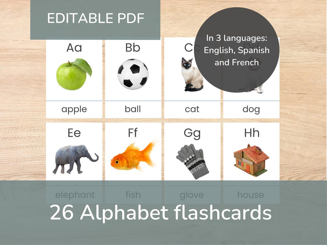 ABC Flash Cards, Educational Cards, A-Z Cards, Learn Abcs, Alphabet ...