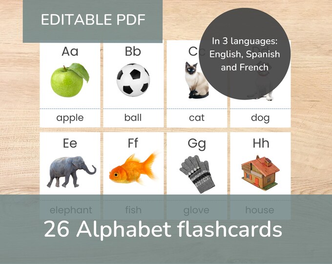 German Italian Bilingual ABC Flash Cards, Printable Games,educational ...