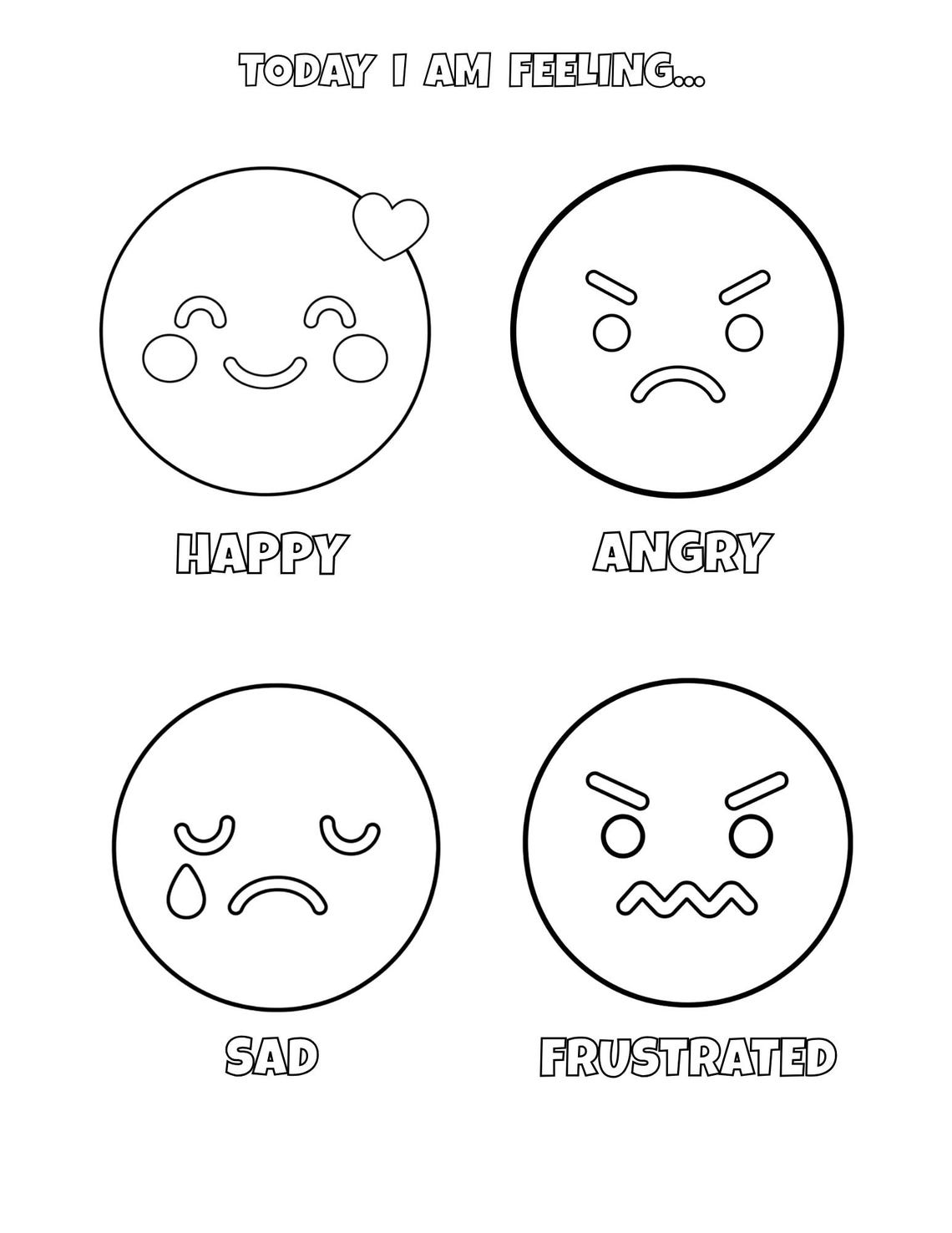 Emotions Colouring Sheet - Today I Am Feeling - 16 Emotion Faces ...