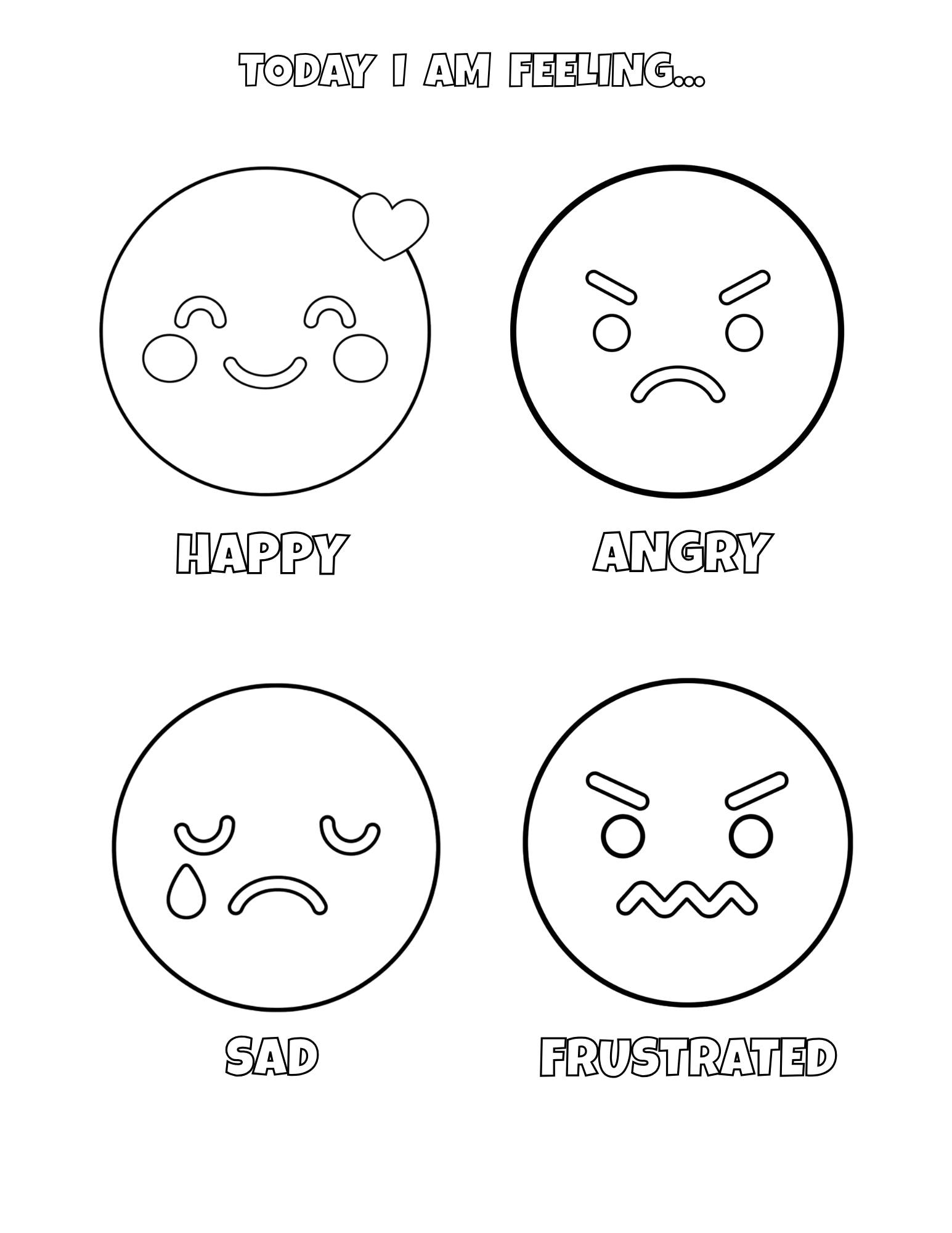 Emotions Colouring Sheet - Today I Am Feeling - 16 Emotion Faces ...