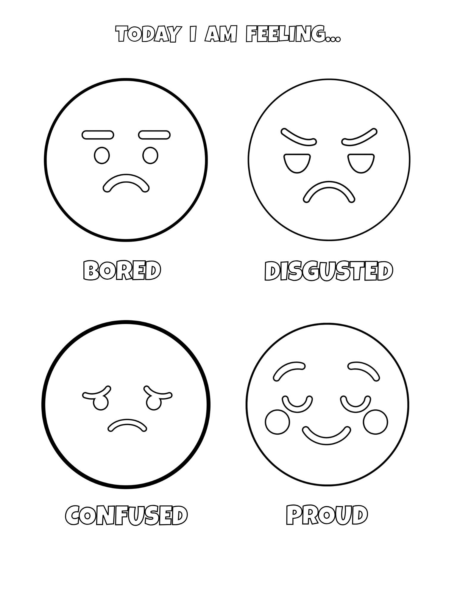 Emotions Colouring Sheet - Today I Am Feeling - 16 Emotion Faces ...