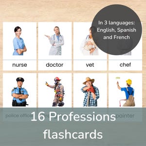 Professions Flash Cards, Real Pictures, Homeschool Printables in ...