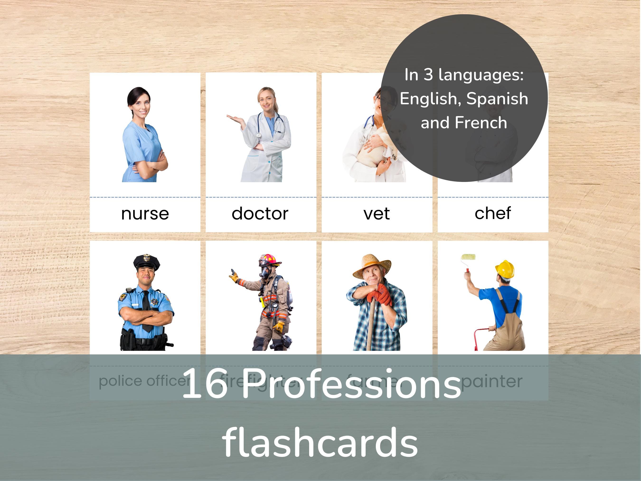 Professions Flash Cards, Real Pictures, Homeschool Printables in ...
