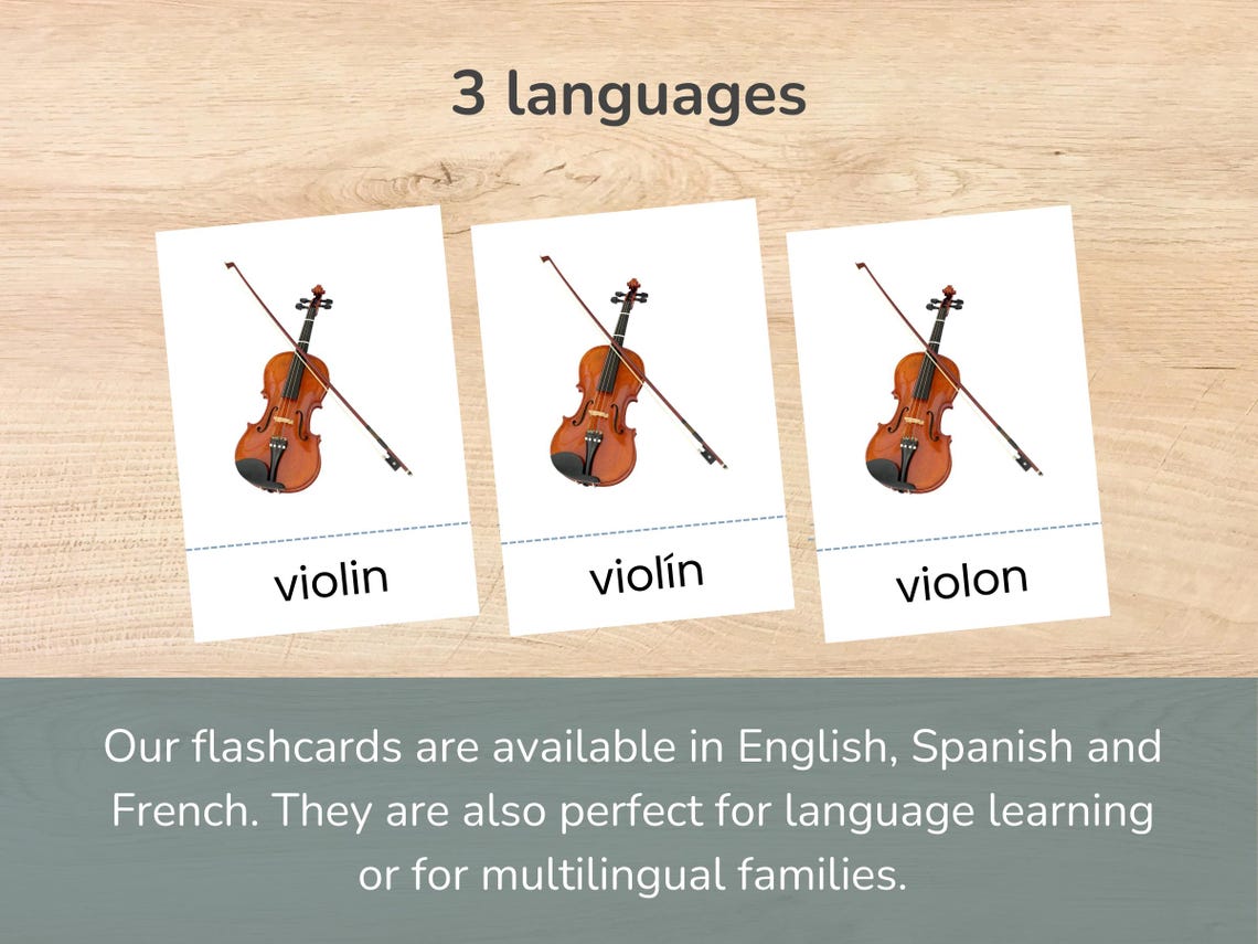 Musical Instruments Flash Cards, Real Pictures, Homeschool Printables ...
