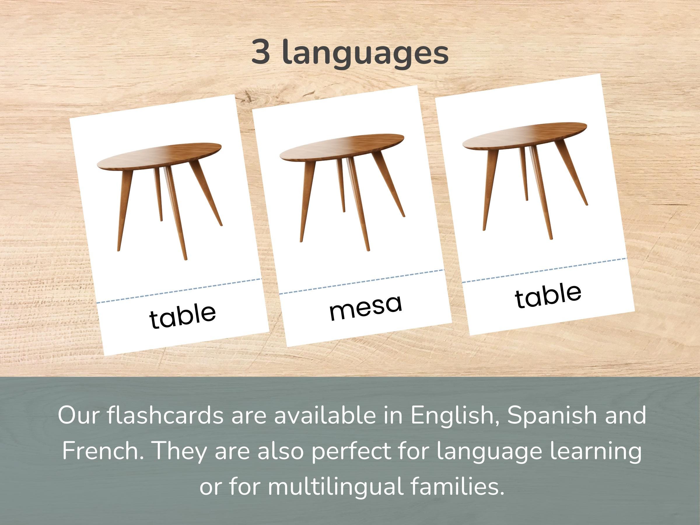 Furniture Flash Cards, Montessori Materials, Real Pictures, Homeschool ...