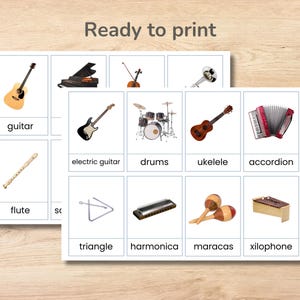 Musical Instruments Flash Cards, Real Pictures, Homeschool Printables ...