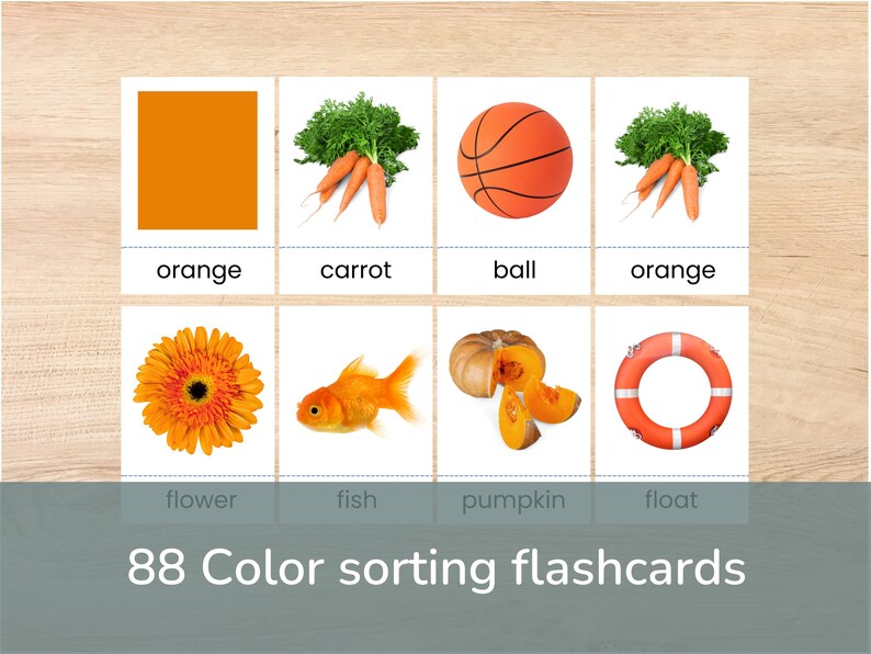 Color Flashcards, Real Images, Card Sorting, Homeschool Printables in ...