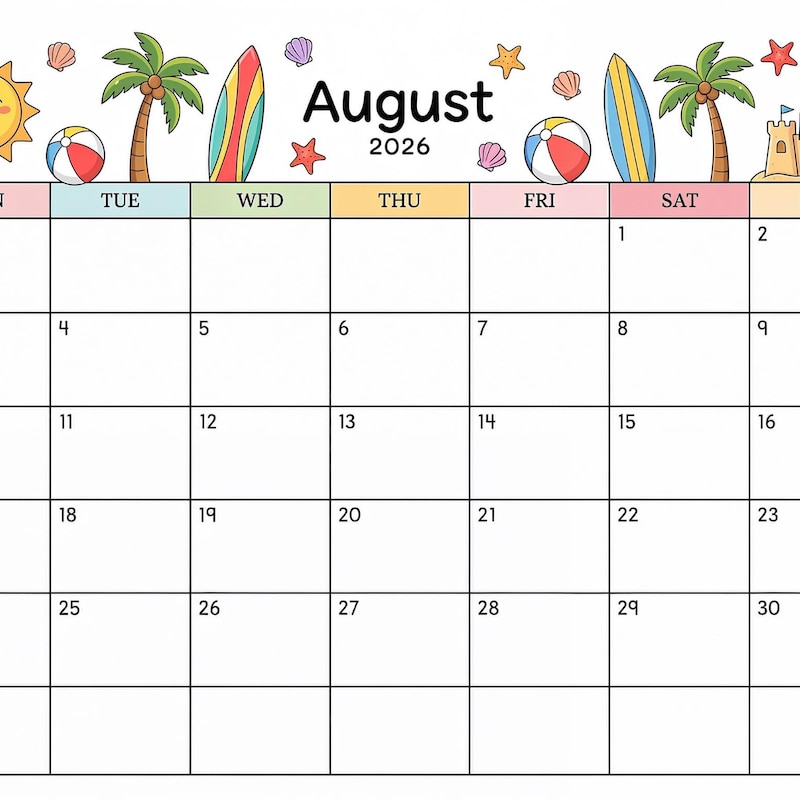 Beach Calendar 2026 - Etsy