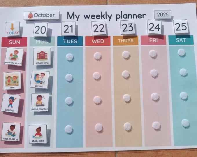 Weekly Visual Calendar, Toddler Visual Schedule, Daily Schedule, Weekly ...