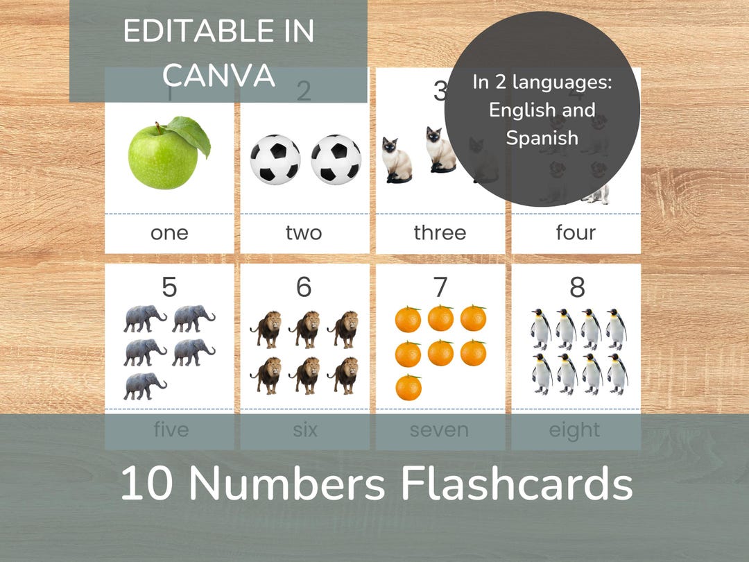 Numbers Flash Cards, Preschool Counting Flashcards, Count and Clip ...