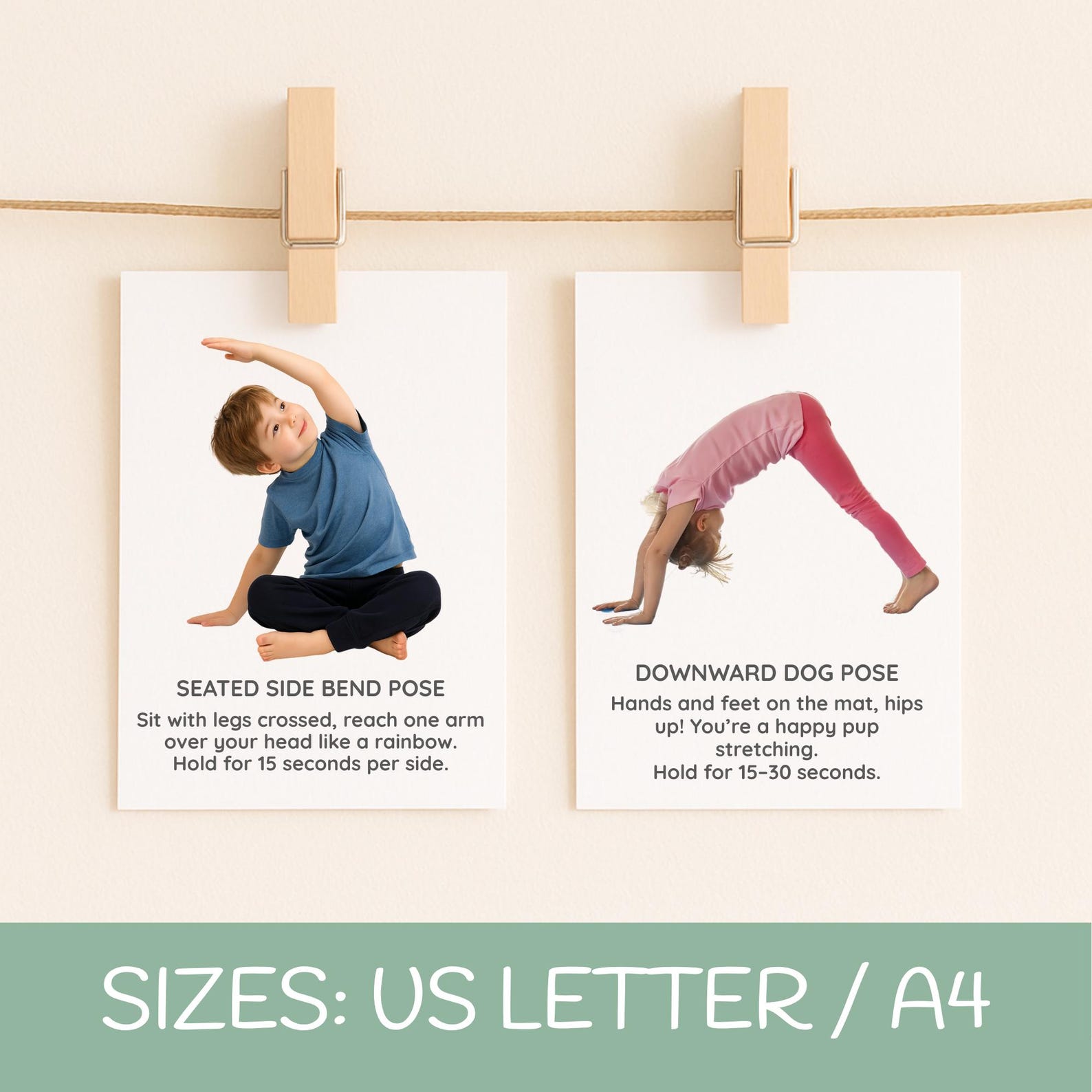 Kids Yoga Flash Cards, Montessori Materials, Real Pictures, Preschool ...