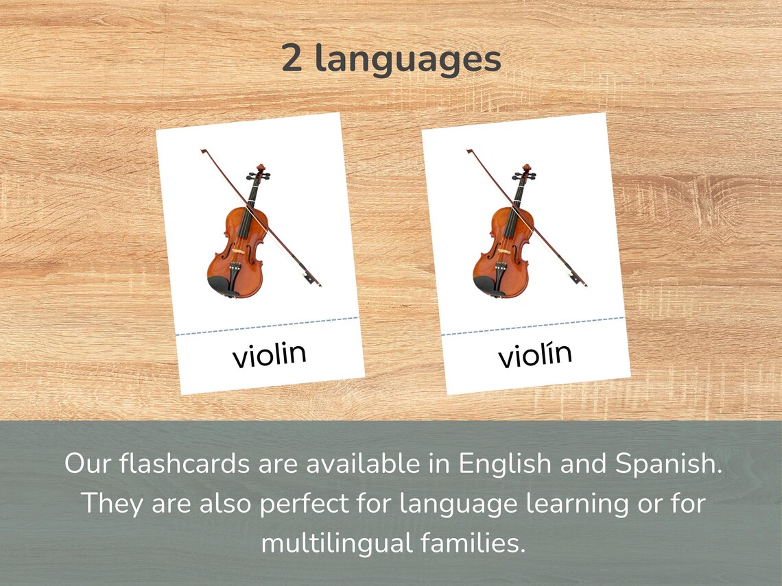 Musical Instruments Flash Cards, Montessori Materials, Real Pictures ...