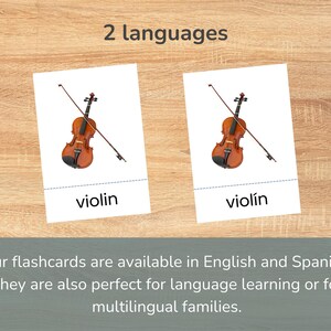 Musical Instruments Flash Cards, Montessori Materials, Real Pictures ...