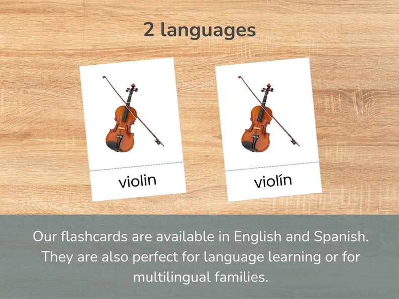 Musical Instruments Flash Cards, Montessori Materials, Real Pictures ...