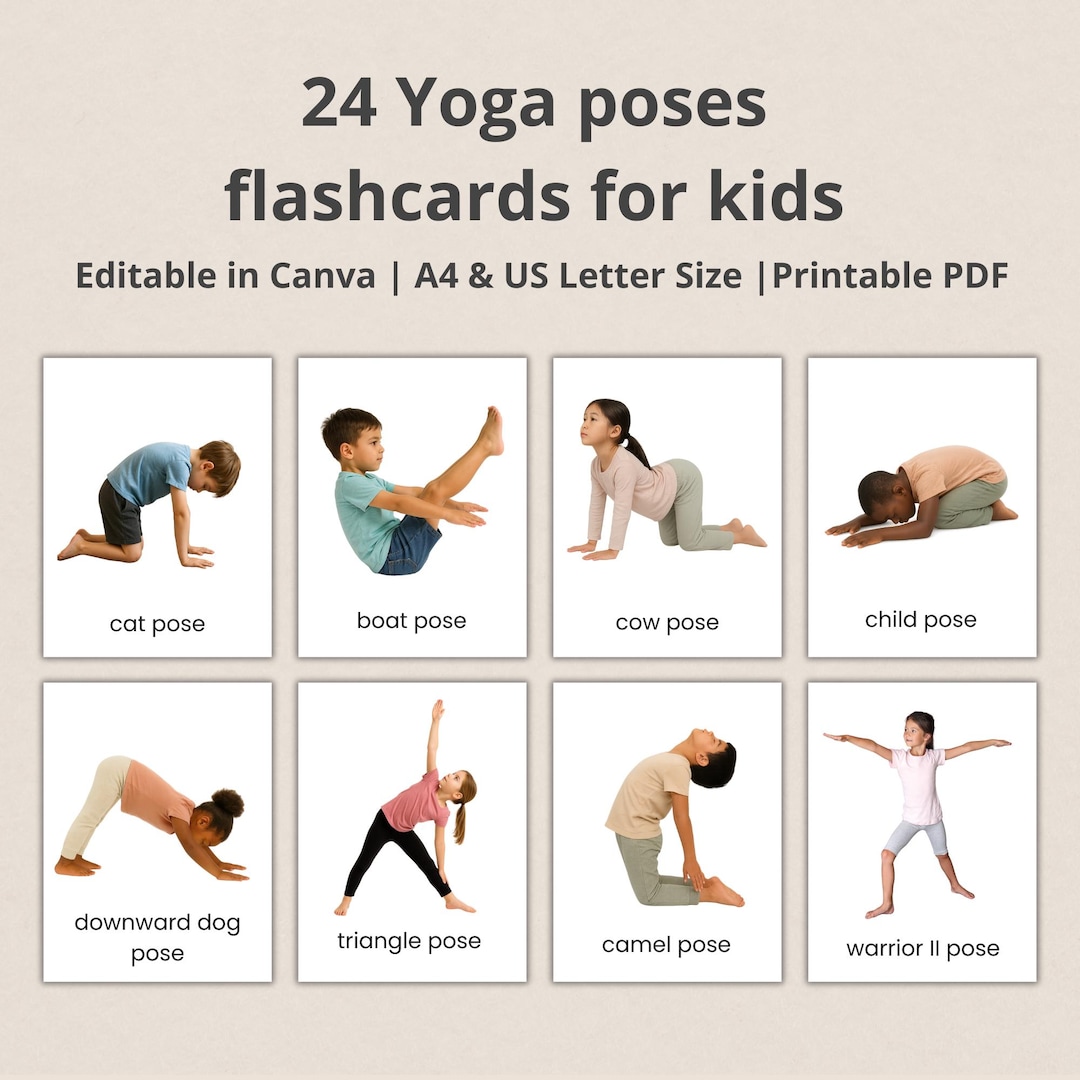 Kids Yoga Flashcards: Montessori Poses, Printable Activity (PDF ...