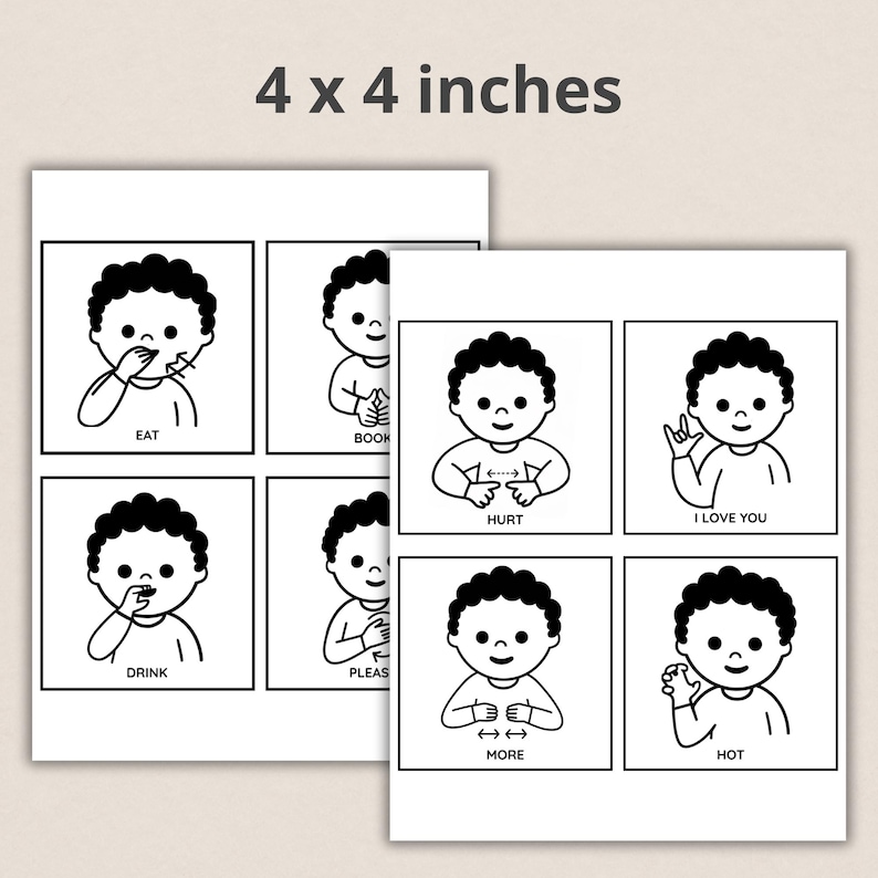 28 Baby Sign Language Flash Cards, ASL Signs Flashcards, Common Signs ...