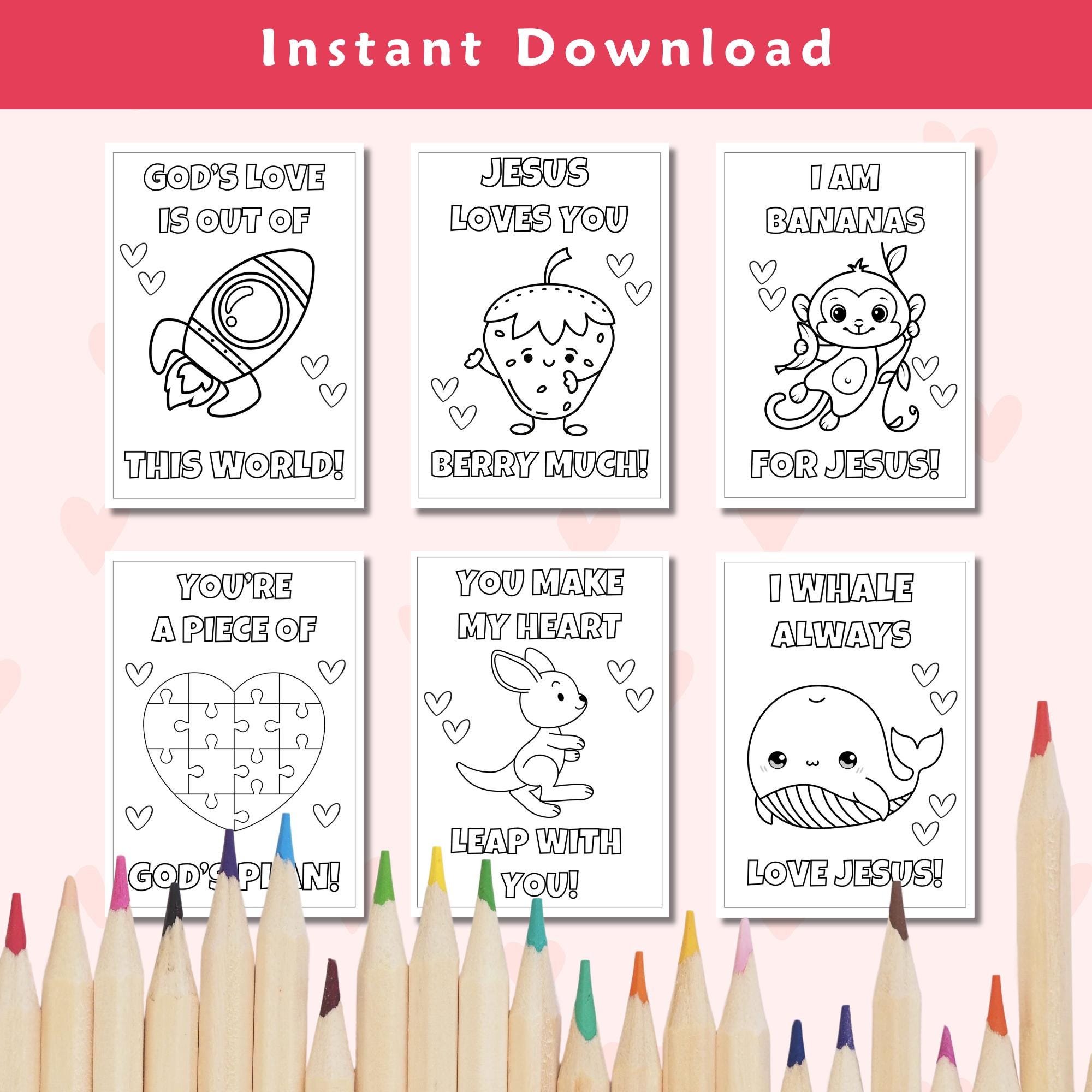 12 Catholic Valentine's Day Cards and Coloring Pages Printable Cards ...