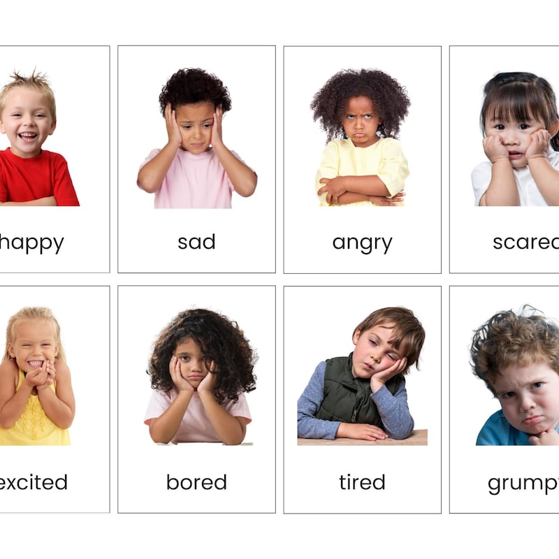 Emotion Flash Cards Kids - Etsy