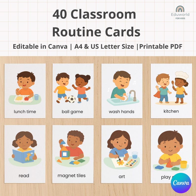 Classroom Routine Cards - Daycare, Daily Routine, Preschool ...