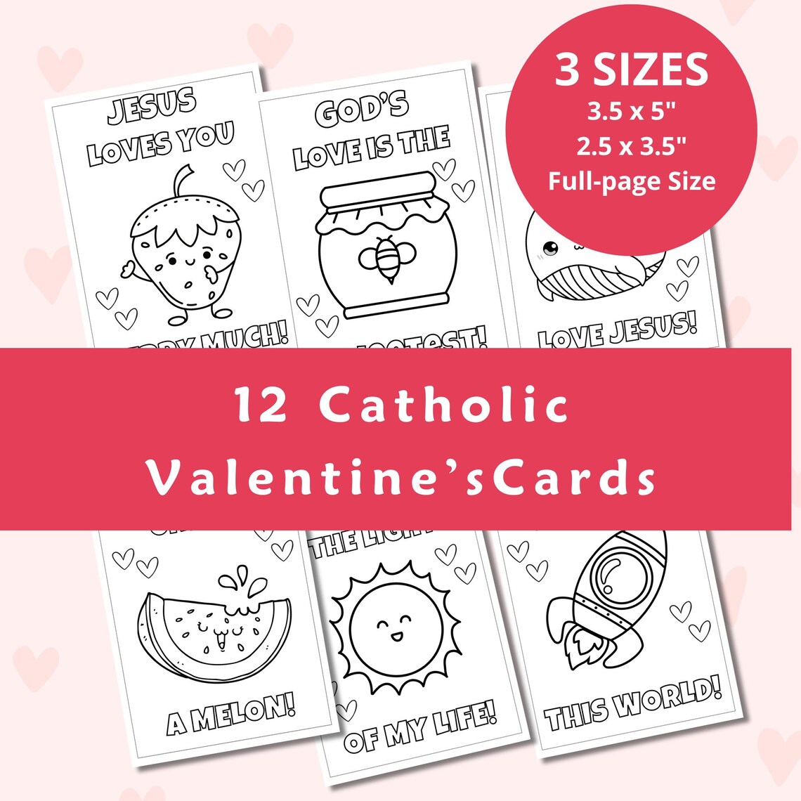 12 Catholic Valentine's Day Cards and Coloring Pages Printable Cards ...