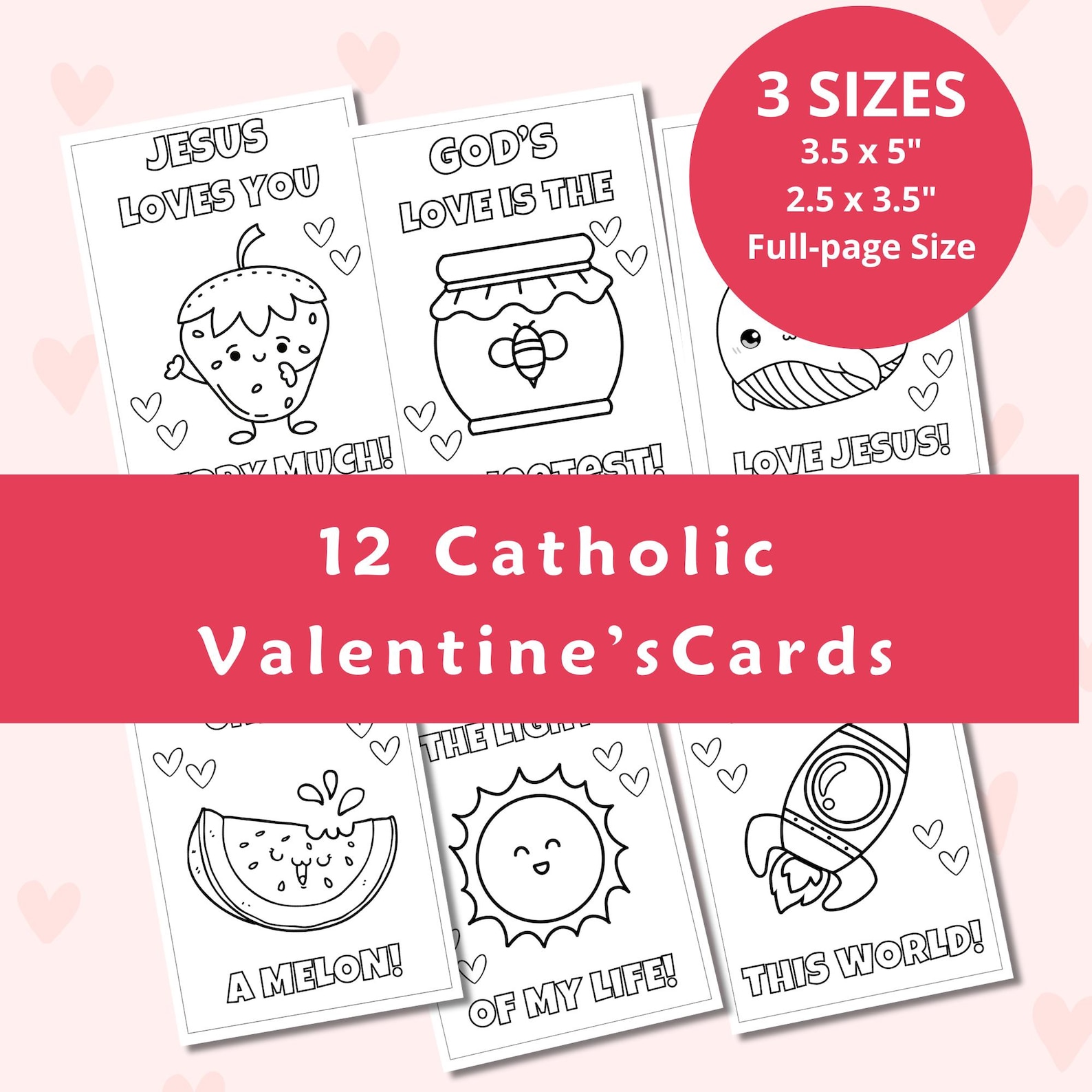 12 Catholic Valentine's Day Cards and Coloring Pages Printable Cards ...