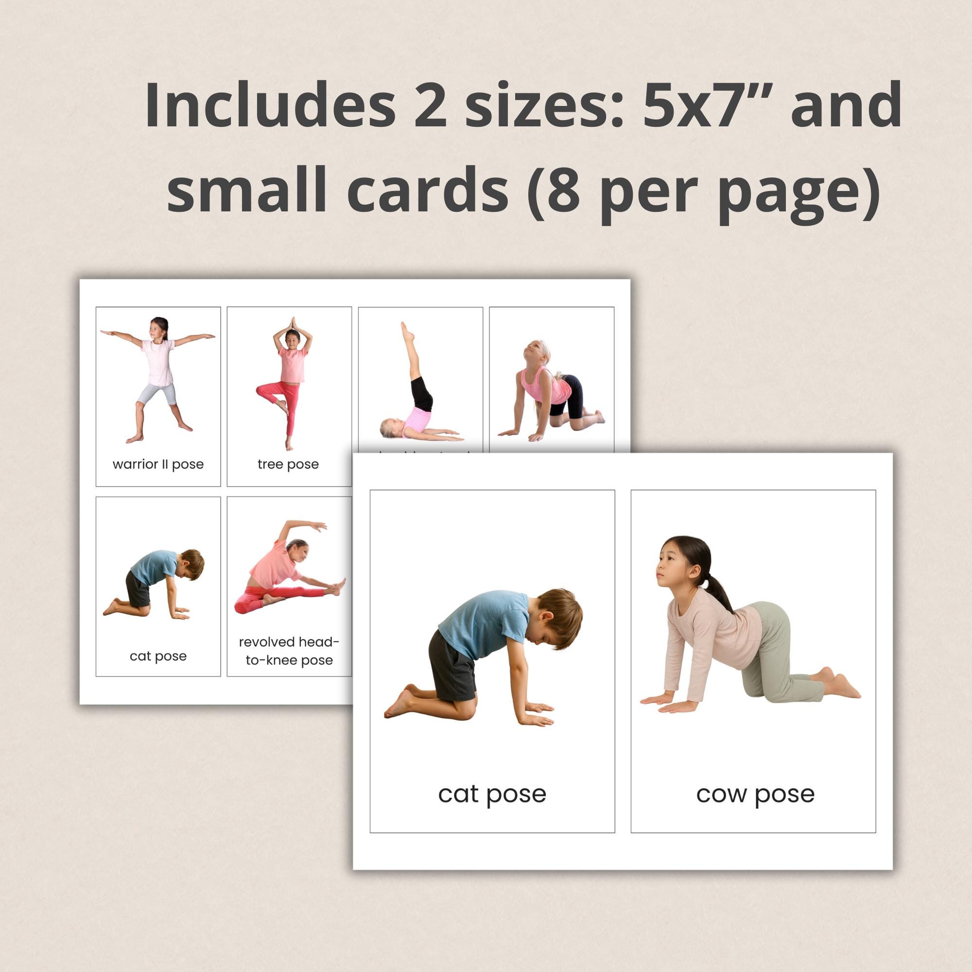 Kids Yoga Flash Cards, Kids Yoga Poses Flashcards, Yoga Flashcards ...