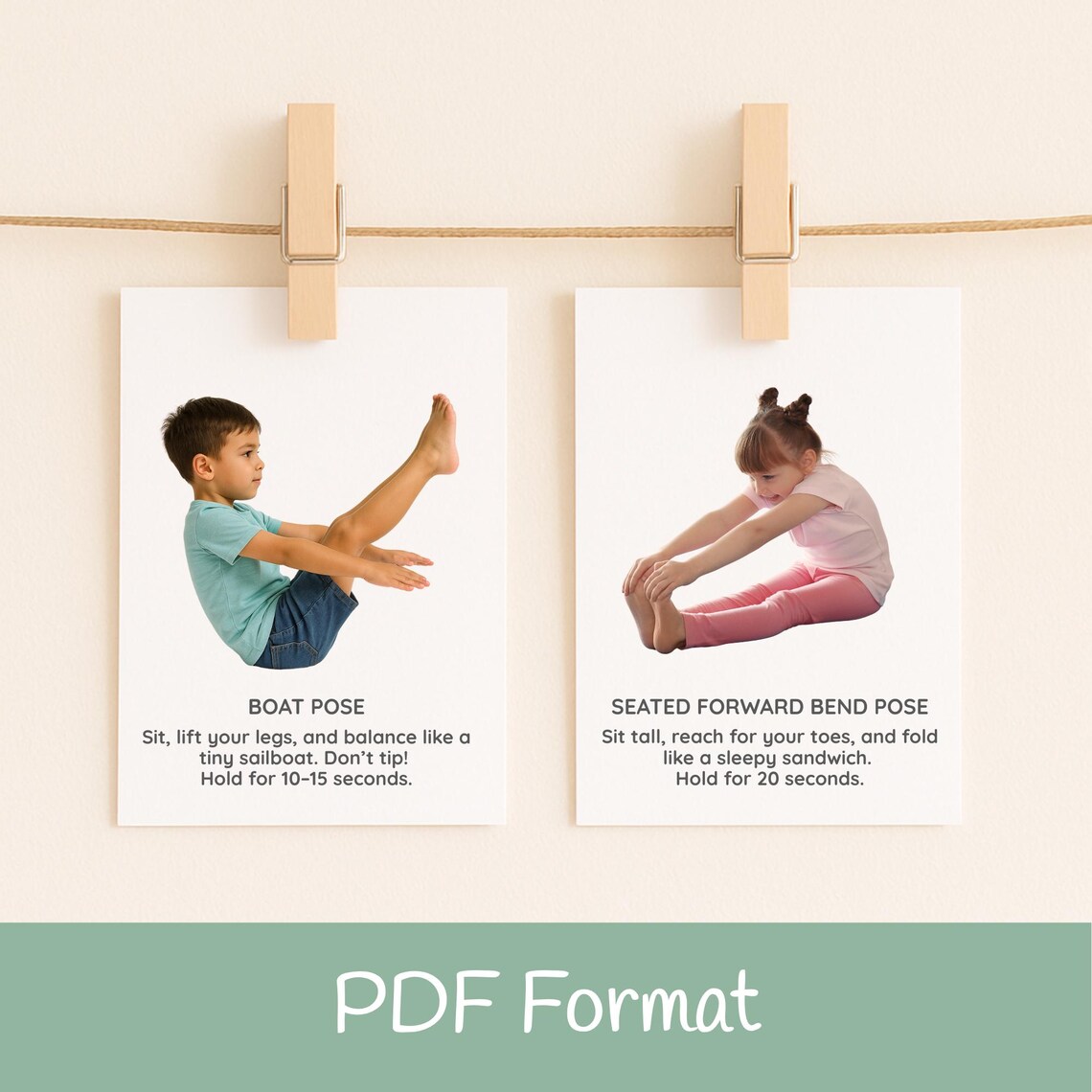 Kids Yoga Flash Cards, Montessori Materials, Real Pictures, Preschool ...