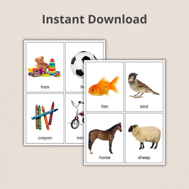 First Word Flashcards, Baby First Word Flashcards, Educational ...