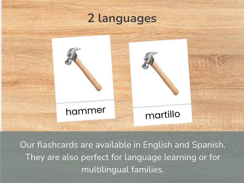 Tools Flash Cards, Montessori Flashcards, Real Pictures, Preschool ...