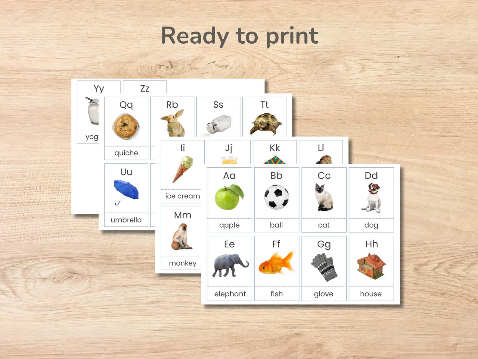 Alphabet Flashcards, Real Images, Homeschool Printables in English ...