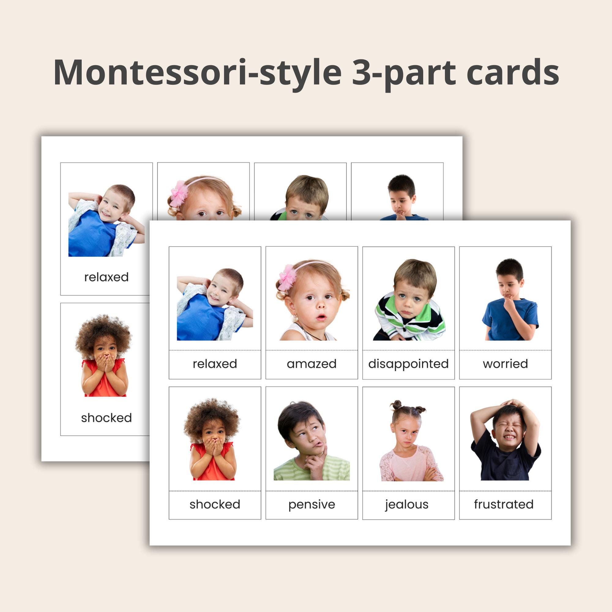 Emotion Face Flashcards, Photo Emotions Flashcards, Printable Feelings ...