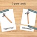 Tools Flash Cards, Montessori Flashcards, Real Pictures, Preschool ...