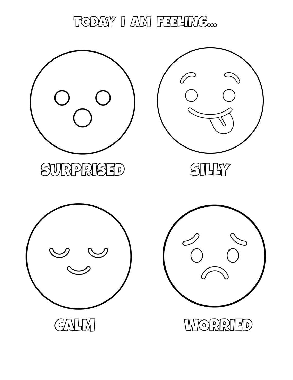 Emotions Colouring Sheet - Today I Am Feeling - 16 Emotion Faces ...