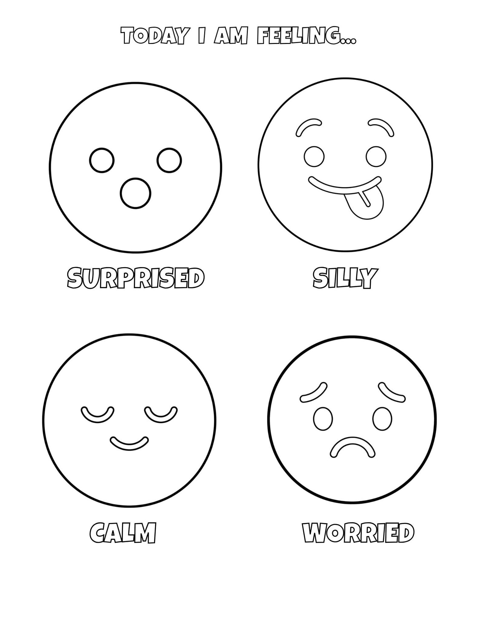 Emotions Colouring Sheet - Today I Am Feeling - 16 Emotion Faces ...