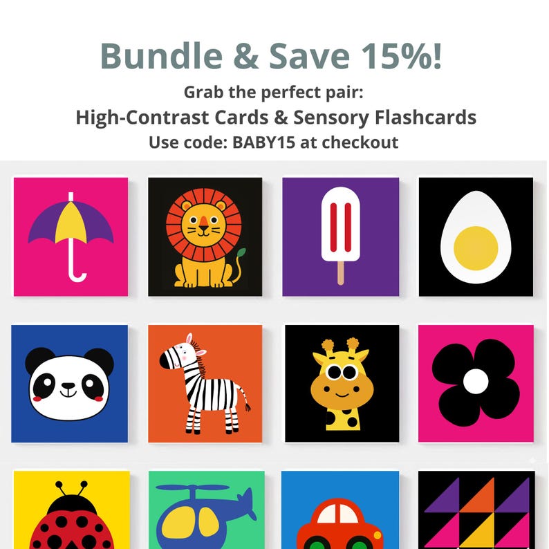 Baby Sensory Flashcards: High Contrast Visual Stimulation, High ...