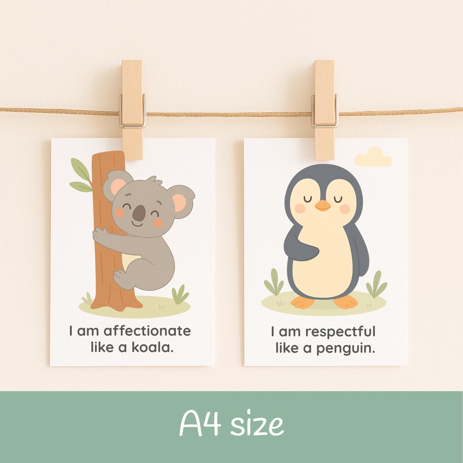 38 Animal Affirmation Cards for Kids Printable, Positive Affirmation ...