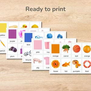 Color Flashcards, Real Images, Card Sorting, Homeschool Printables in ...