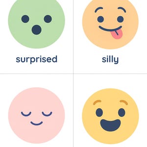 Cute Emotion Faces Flashcards for Kids – Printable Feelings Cards ...