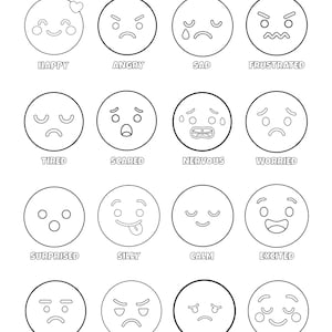 Bundle Emotion Faces for Kids – Editable in Canva - Coloring Pages ...