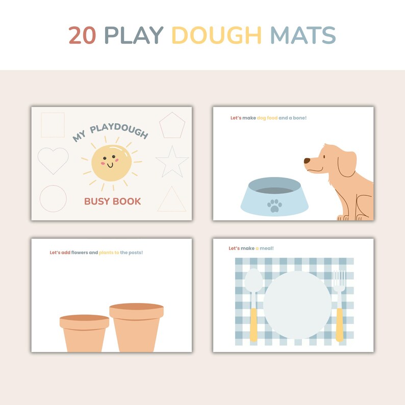 Play Dough Mat, Busy Book, Faces for Emotion, Playdough Activity, Kids ...