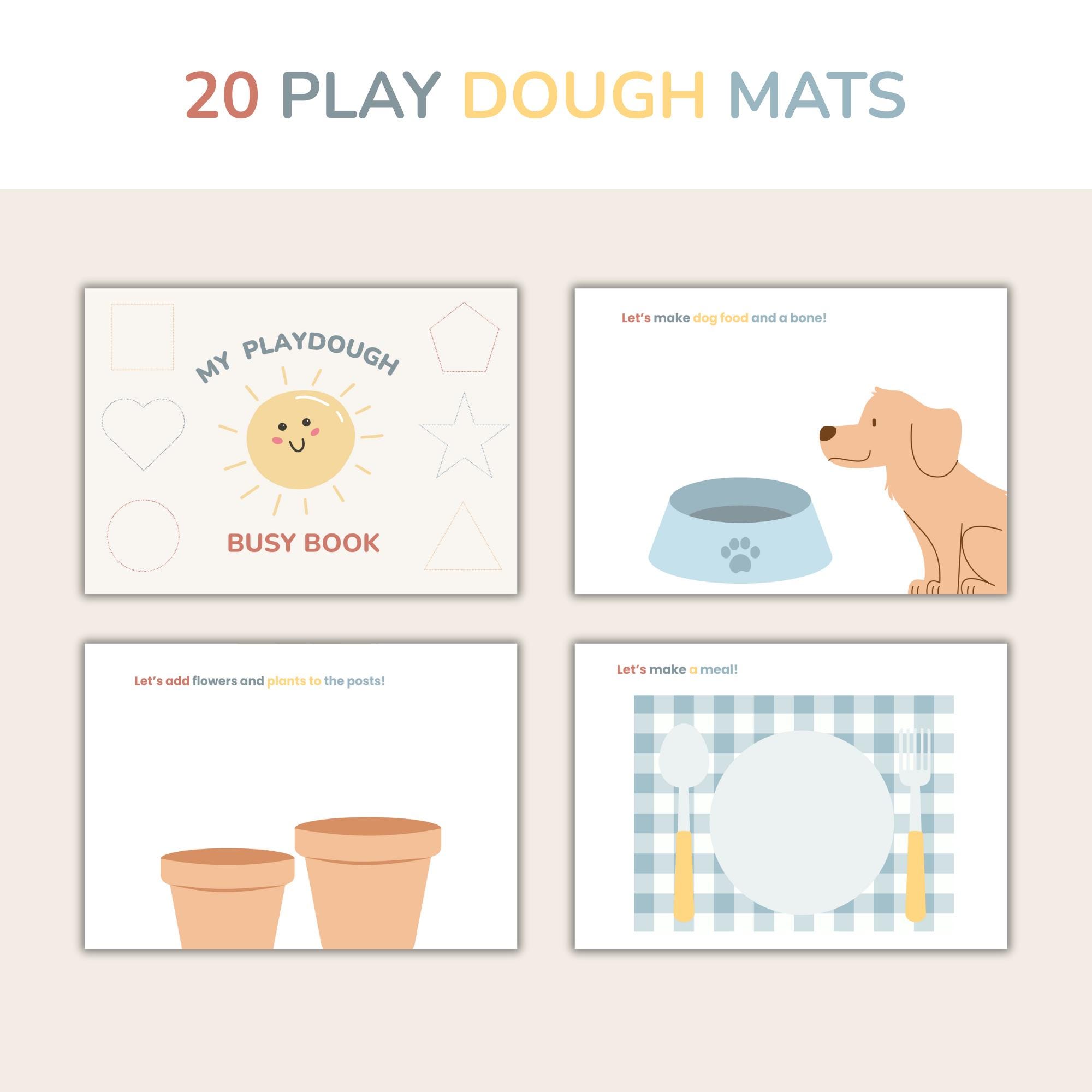 Play Dough Mat, Busy Book, Faces for Emotion, Playdough Activity, Kids ...