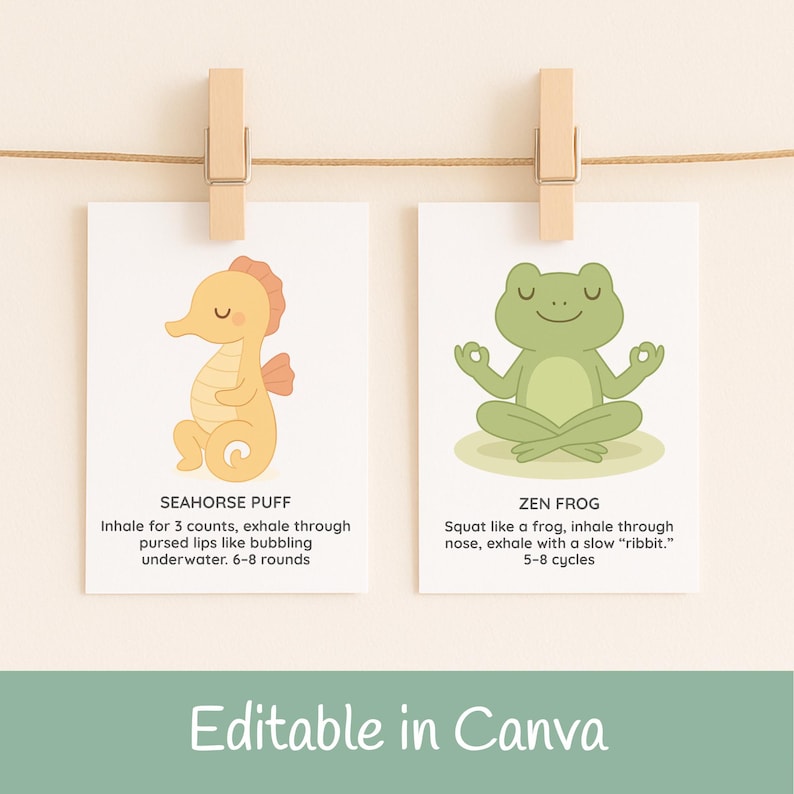 28 Breathing Technique Flashcards for Kids, Calm Down, Mindfulness ...