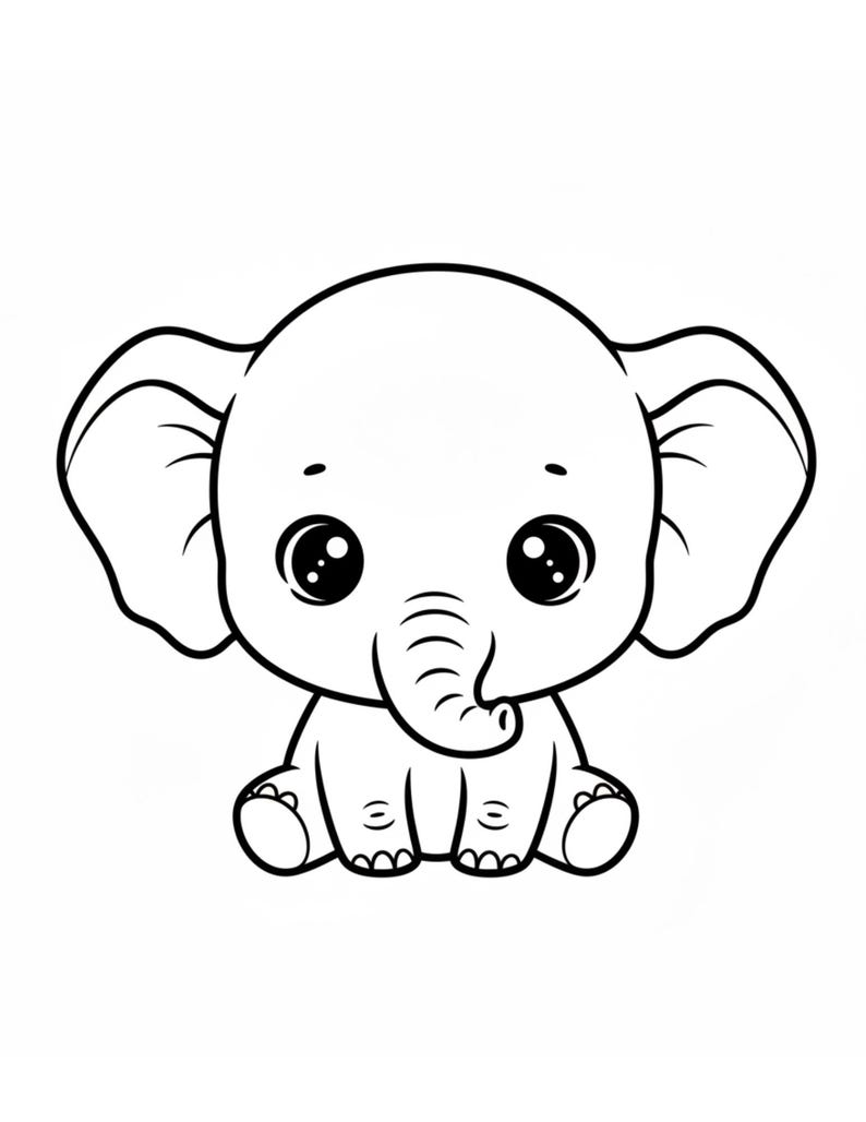 Small Cartoon Animal, Coloring Pages for Kids, Instant Download - Etsy