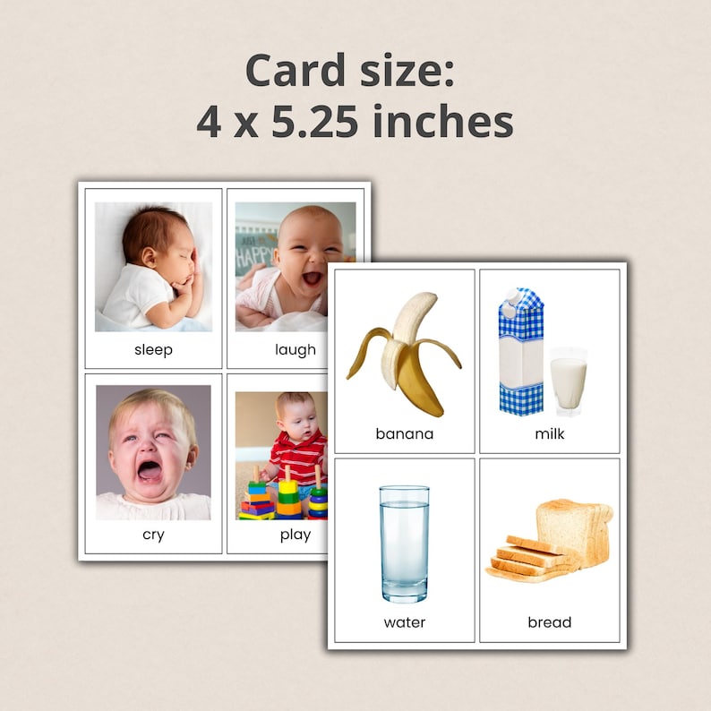 First Word Flashcards, Baby First Word Flashcards, Educational ...