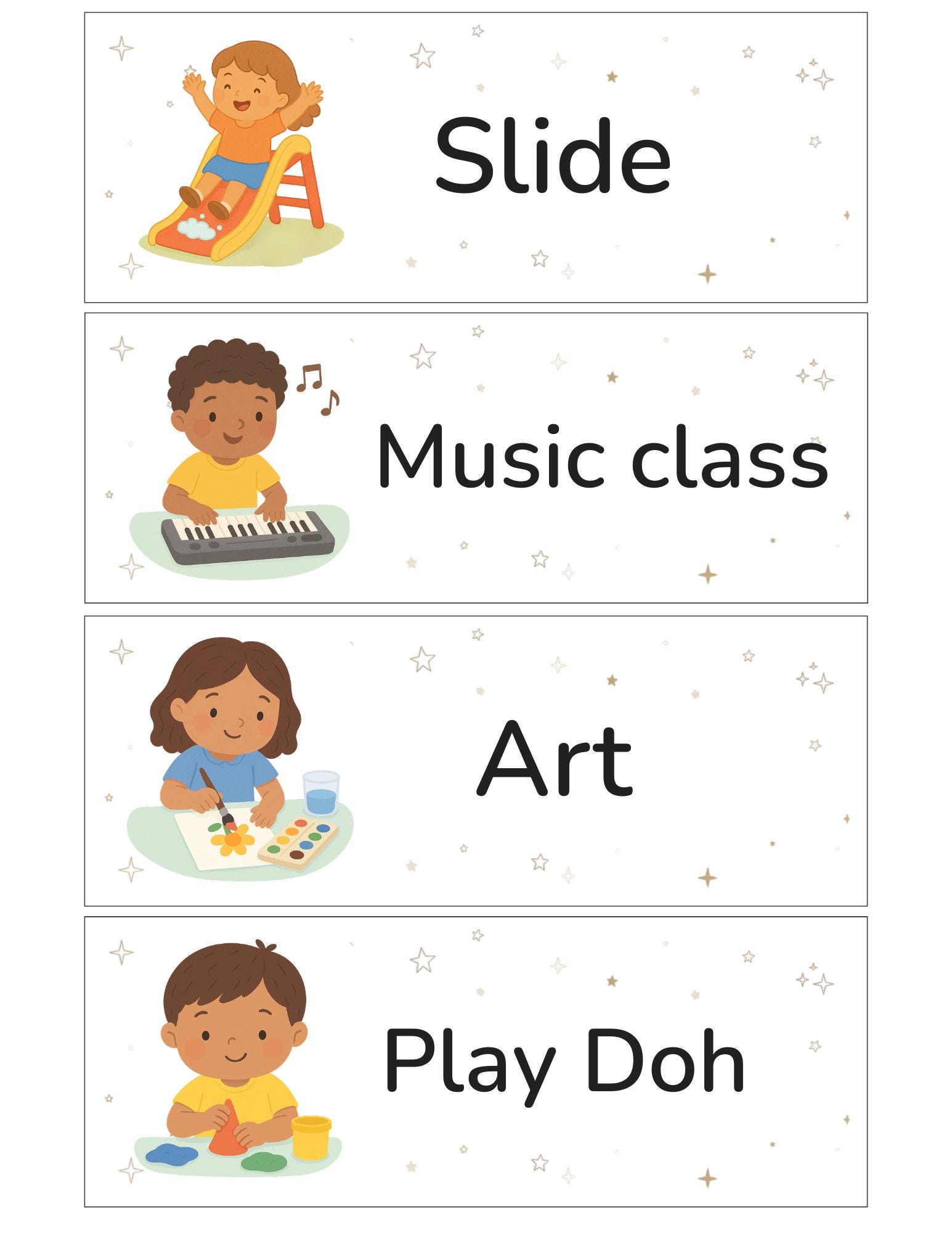 Printable Daily Schedule Cards for Daycares, Preschools & Childcare ...