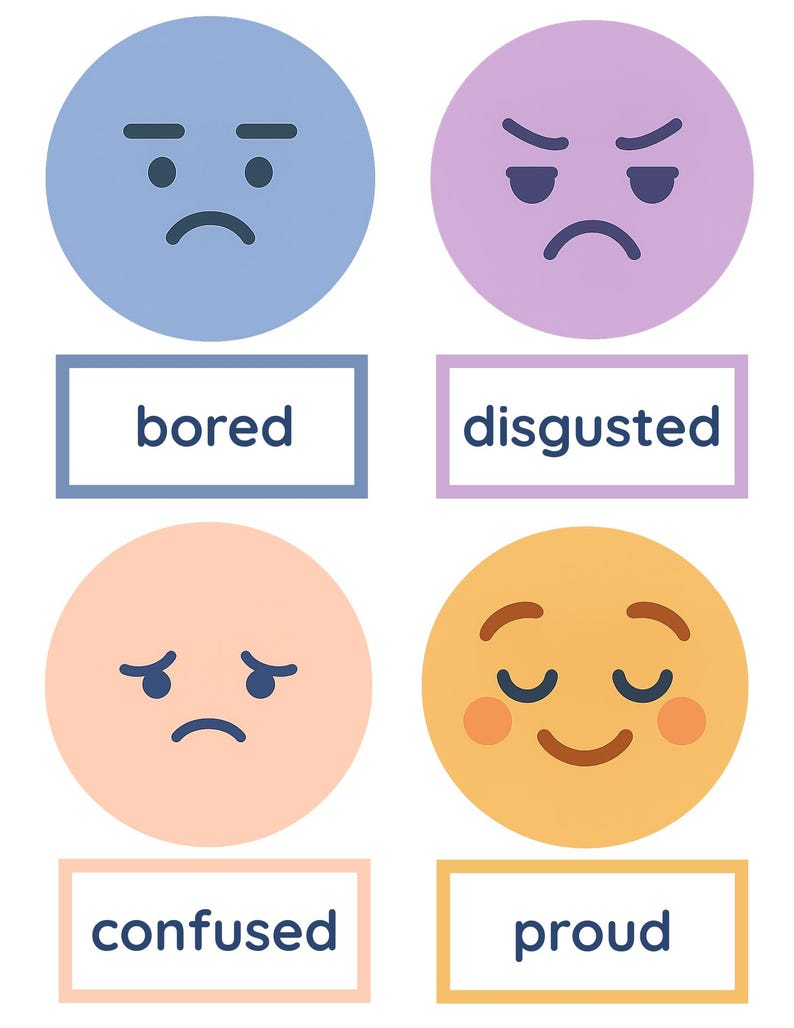 Bundle Emotion Faces for Kids – Editable in Canva - Coloring Pages ...